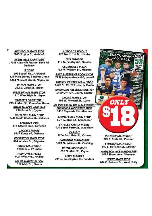 Black Swamp Football Magazine | Fulton County Ohio Media