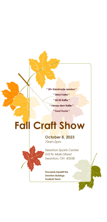 Fall Craft Show Coming to Swanton Sports Center | Fulton County Ohio Media